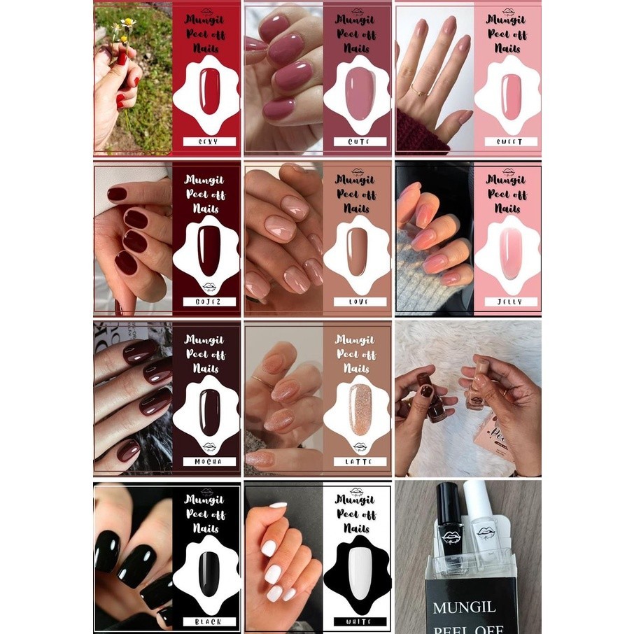 MUNGIL PEEL OFF NAIL (INAI KUKU BOLEH KUPAS) MUNGIL x BELLA PARK / MUNGIL PEEL OFF BLACK & WHITE ...