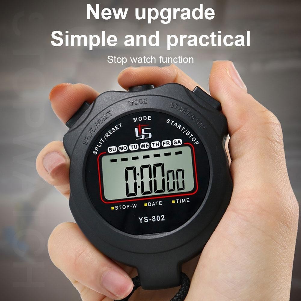 Athletics Timer Stopwatch Waterproof Digital Running Lcd Watch Sports ...