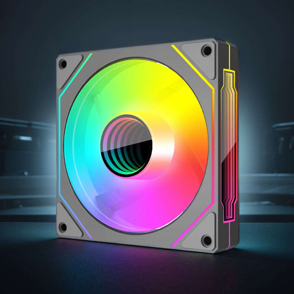 Rain 12cm ARGB 5V 3Pin 4 Pin PWM Quiet Cooling Fan Infinity Mirror CPU ...