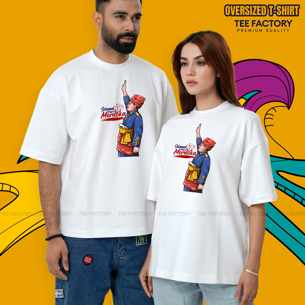 Tee Factory Merdeka 2025, Oversized 220 GSM Premium T-Shirt for Unisex ...