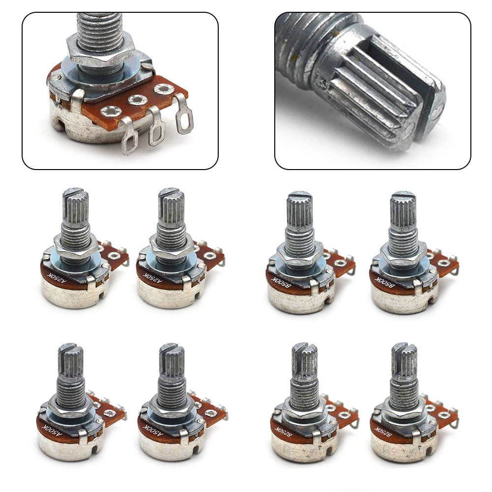 [SUPERSL} Guitar Potentiometer 18mm Pots Shaft Length A250,B250,A500 ...