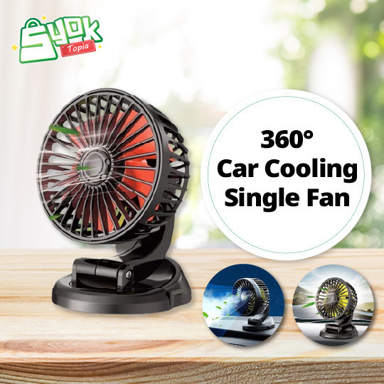 [Car Single Fan] 360° Rotatable Strong Single Car Fan Cooler Fan USB ...