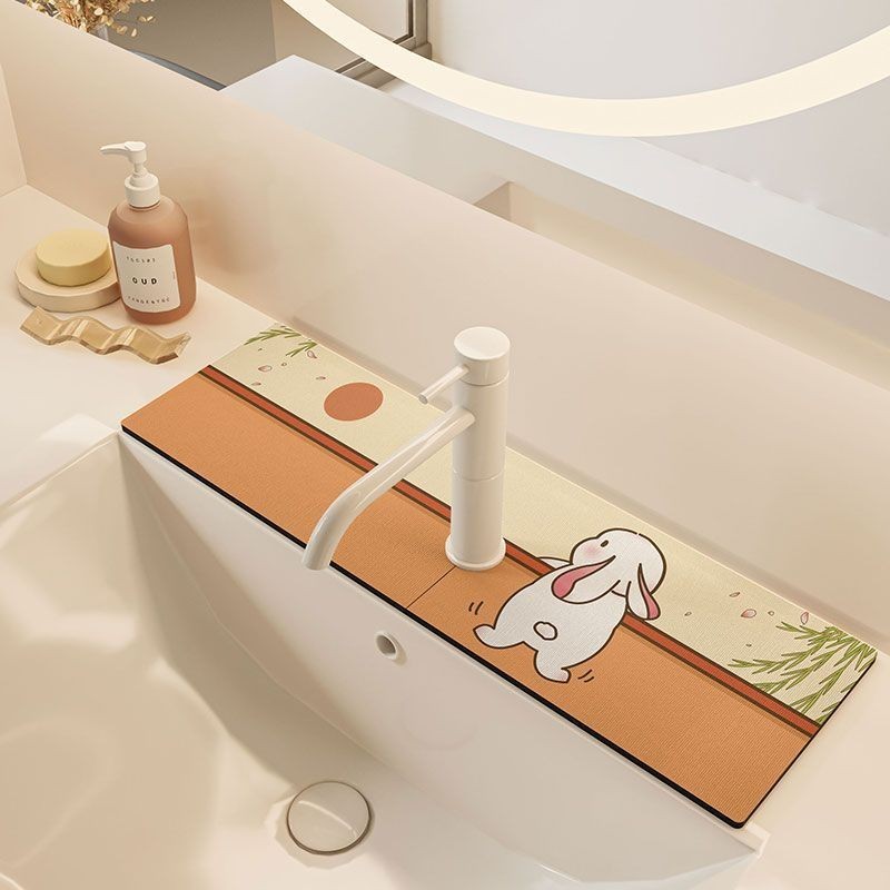 Faucet Absorbent Mat Bathroom Wash Basin Splash-Proof Mat Washing Table ...