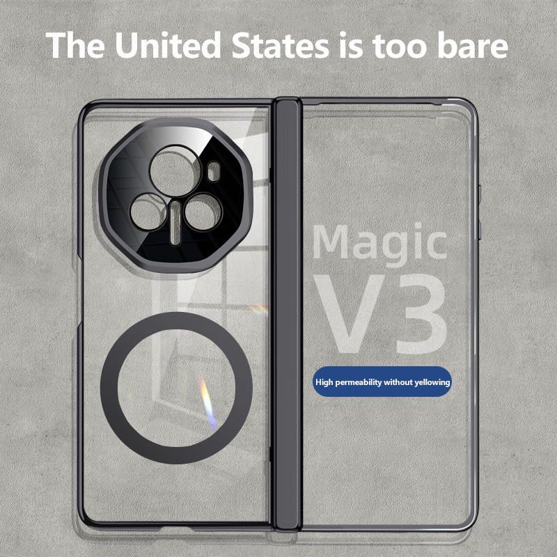 Phone Case For Honor Magic V3 Vs3 Electroplate Transparent With Metal ...