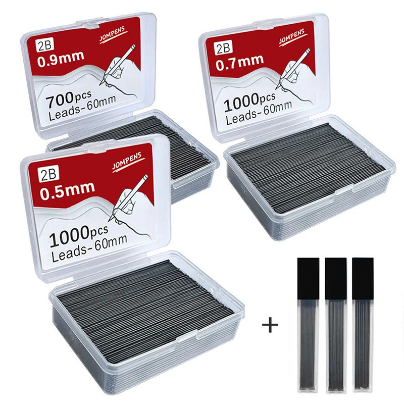 1000Pcs/box, 0.5 0.7 0.9mm pencil lead, 2B resin pencil lead, drawing ...