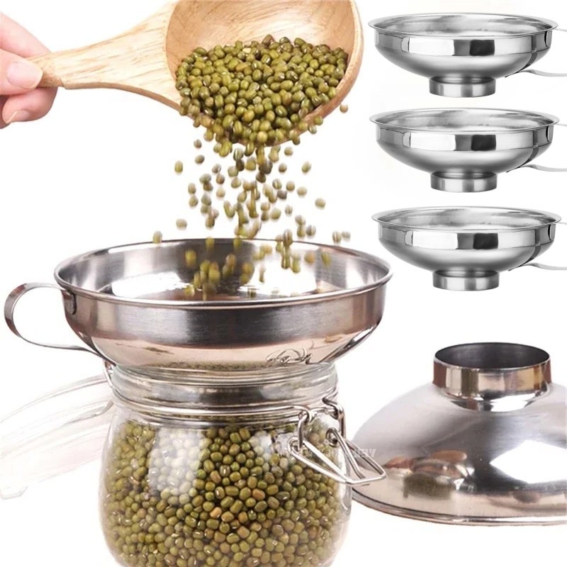 Stainless Steel Wide Mouth Funnel - Anti-overflow Oil Liquid Funnel - for Canning - Salad ...