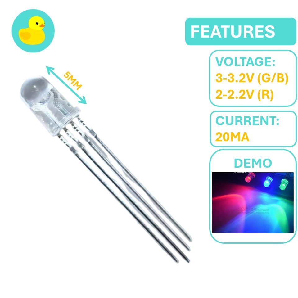 5mm Super Bright Common Anode RGB LED | Shopee Malaysia