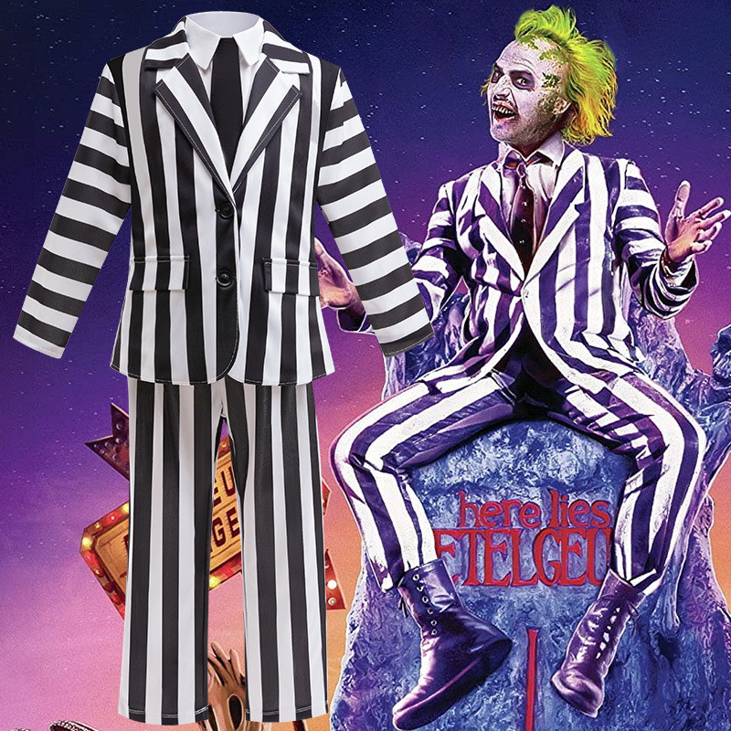 Children's Halloween Costume Beetlejuice Michael Keaton Cosplay Costume ...