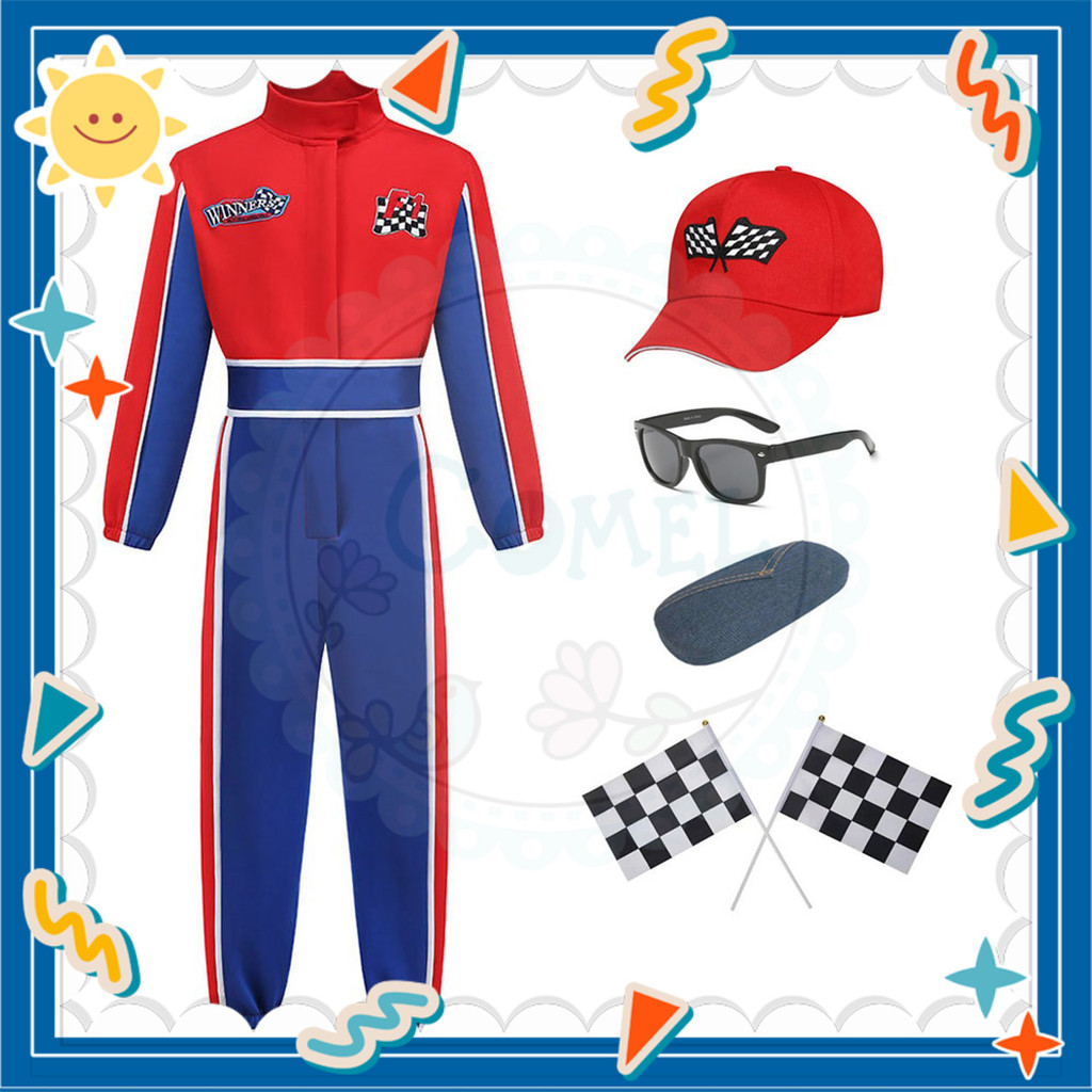 Comel Kids Race Car Driver Deluxe Jumpsuit and Hat Birthday Theme ...