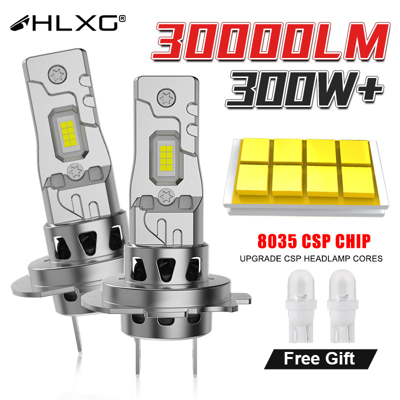 300W H7 LED Car Headlight Bulb Mini Wireless H7 Car Headlamp 8035 CSP ...