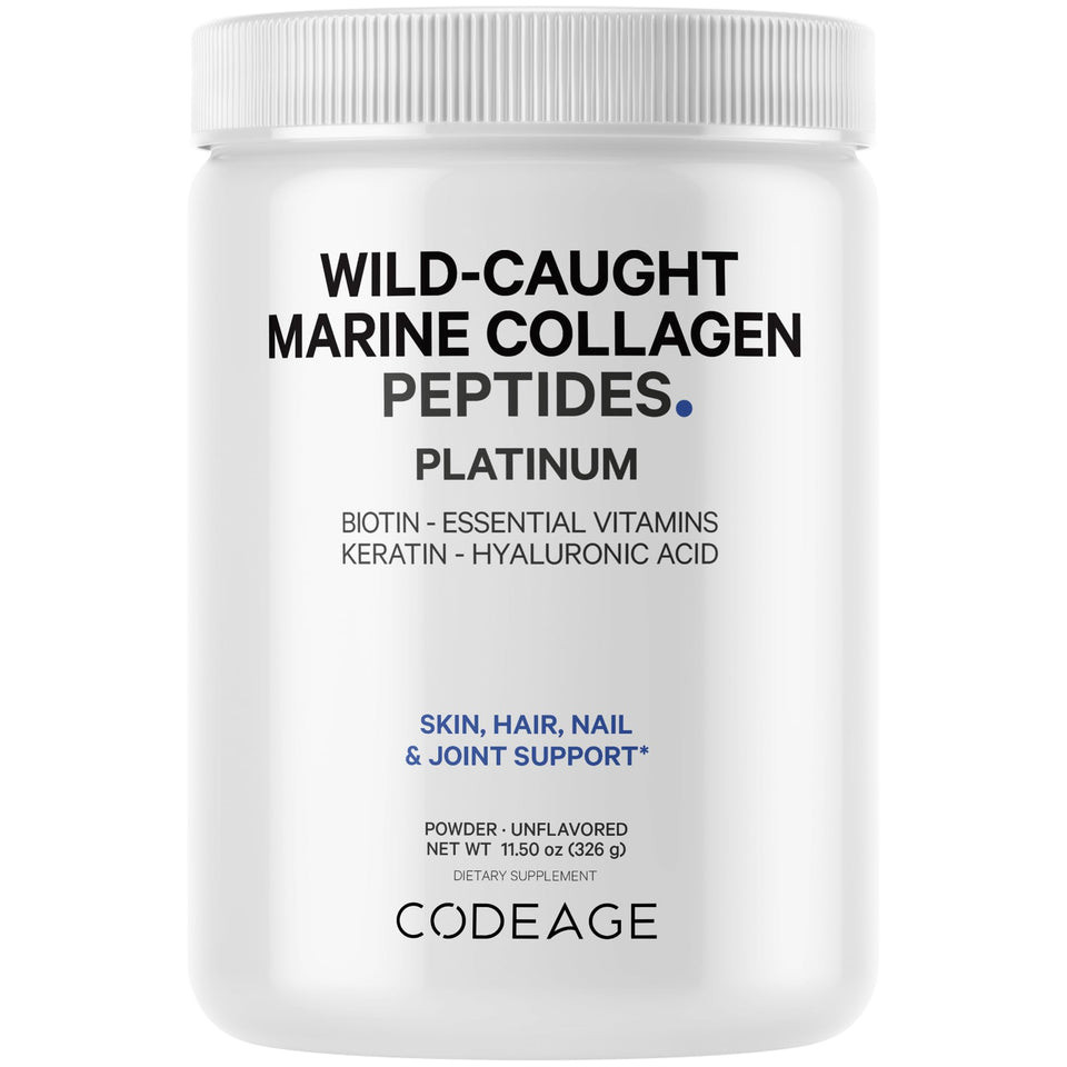 Codeage Marine Collagen Protein Powder Supplement, Biotin 10,000 mcg, Vitamin C, D3 & B6 ...