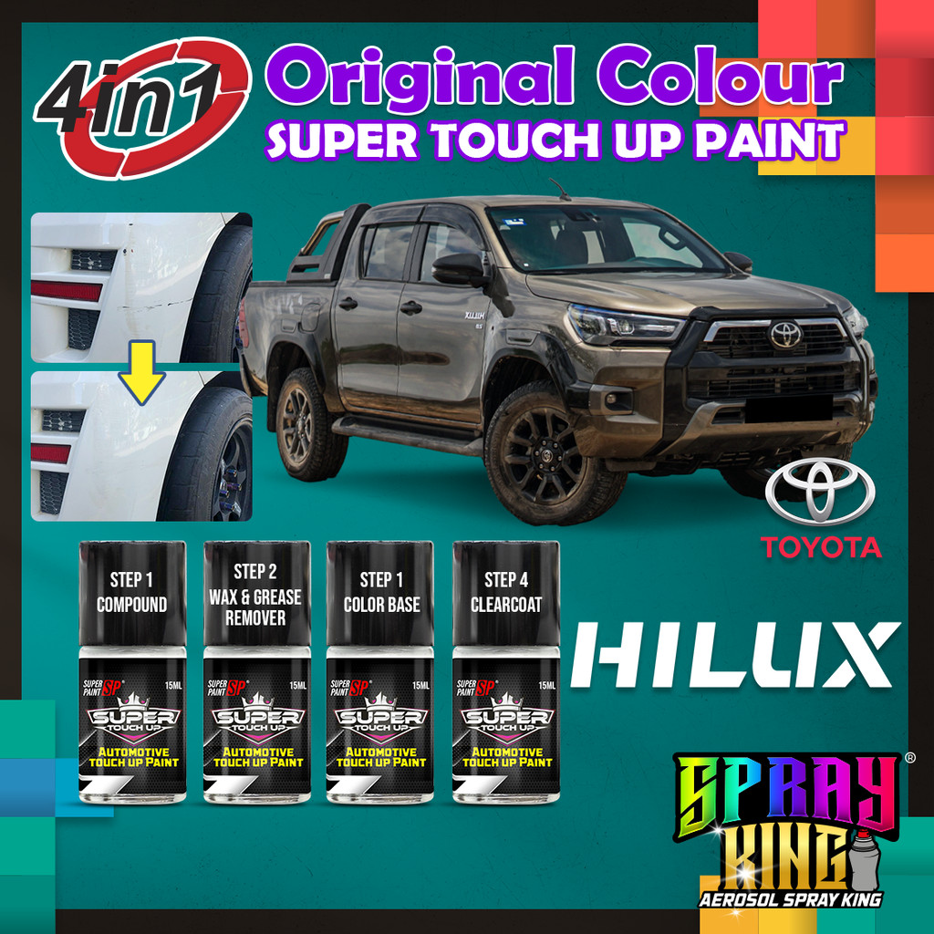 Toyota Hilux Original Touch Up Paint 4 IN 1 Combo Set DIY Scratch Calar ...