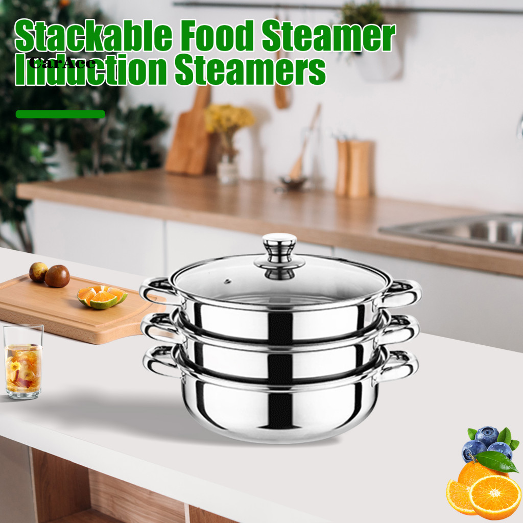 Stainless Steel Food Steamer Stackable Food Steamer 3 Tier Stainless ...