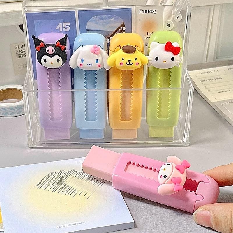 1pcs Sanrio Kuromi Cinnamoroll Hello Kitty Push-Pull Eraser Kids Simple ...