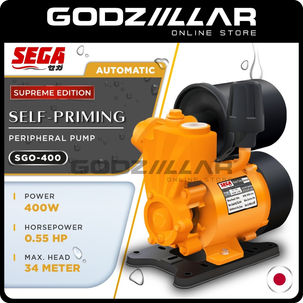 (Japan) Sega Automatic Self-Priming Water Pump | 400W/0.55hp | SGO-400 ...