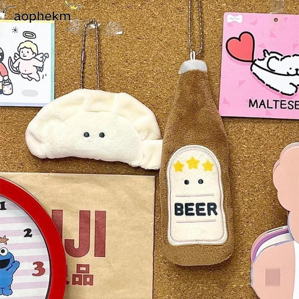 AOPHEKM Cute Pendant Key Ring, Dumpling Shape Mini Plush Keychain ...