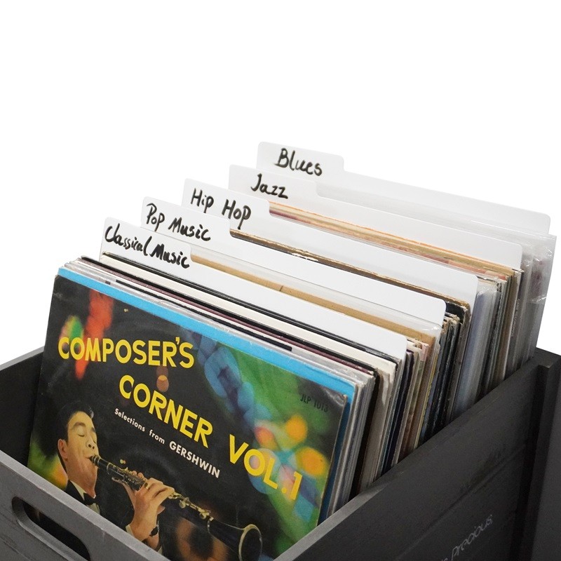 10PCS Vinyl Record Dividers 12.9 Inches White Category Tab Double-Side ...
