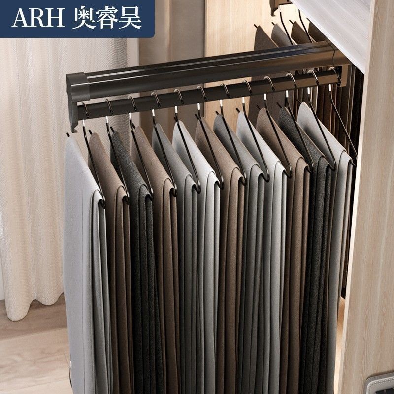 Pant Rack Wardrobe Top-Mounted Retractable Pull-out Trousers Rack Pants ...