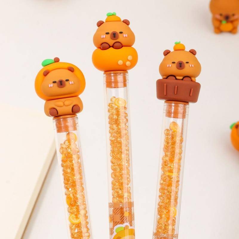 Cartoon Capybara Cute Diamond Ballpoint Pen Colorful Crystal Gem ...