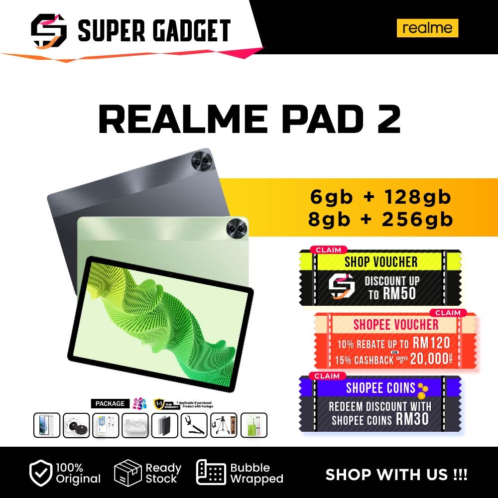 REALME Pad 2 [6GB RAM 128GB ROM] [8GB RAM 256GB ROM] / Pad 11 Smart ...
