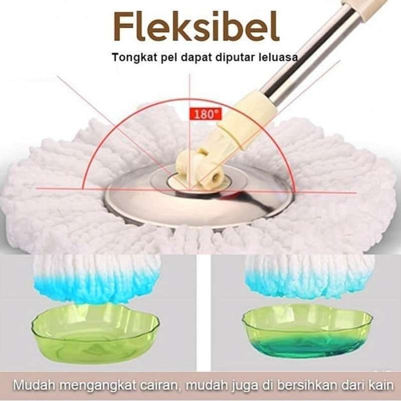 Folding Mop Squeeze Stick Handle Floor Mop Handle Spin Mop Stick Set ...