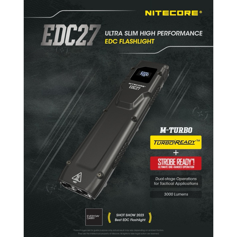 Nitecore EDC27 3000 Lumen Ultra Slim Flat EDC Flashlight | Shopee Malaysia