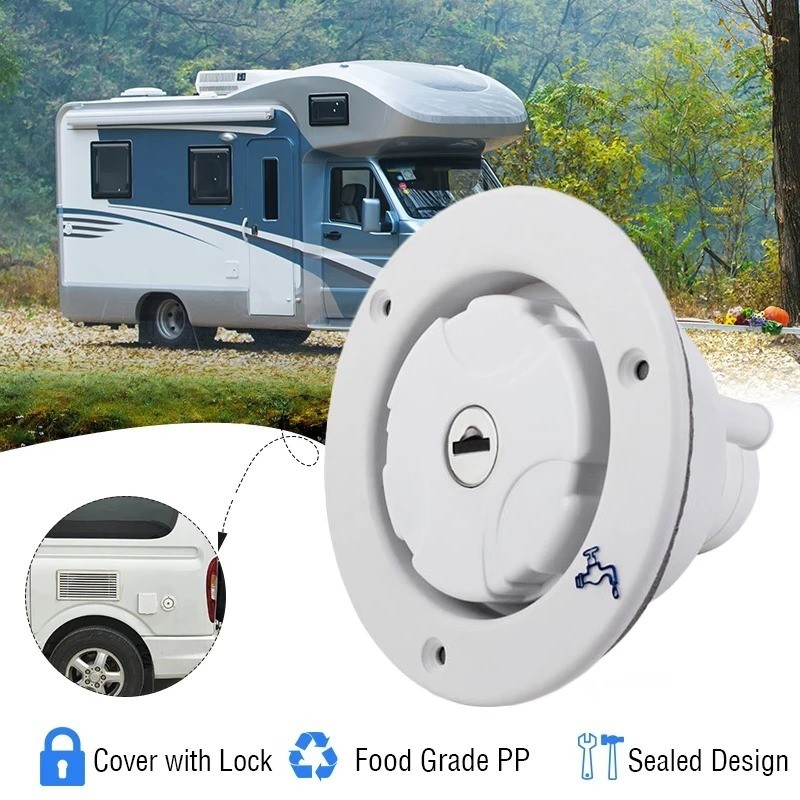 Gravity Freshwater Inlet Lockable Leakproof Water Filler Cap with 2 ...
