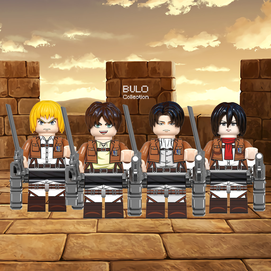 AOT Custom Minifigures Eren Levi Mikasa Armin LEGO Compatible Anime ...