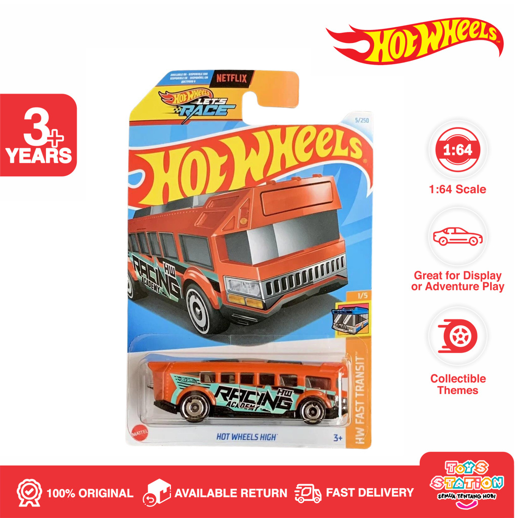 Hot Wheels High Bus Orange - Lot M 2024 - Toyzstatioon | Shopee Malaysia