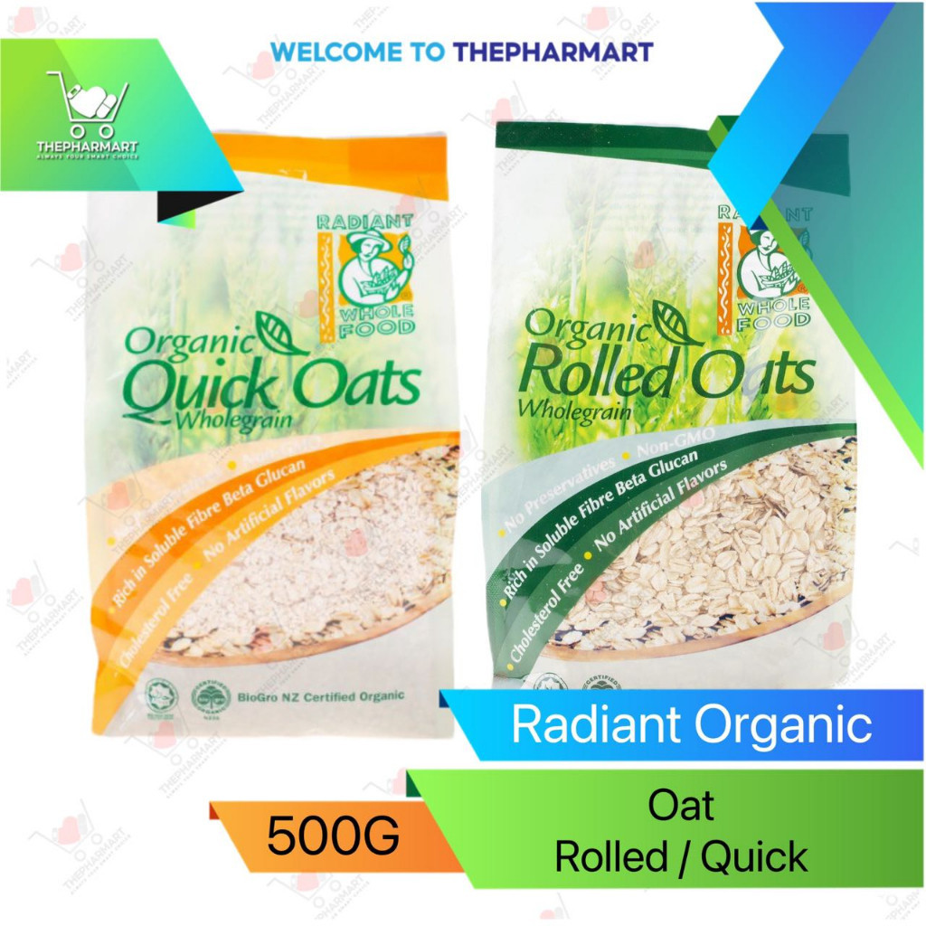 Radiant Organic Rolled Oats Radiant Organic Quick Oats (500G) | Shopee ...