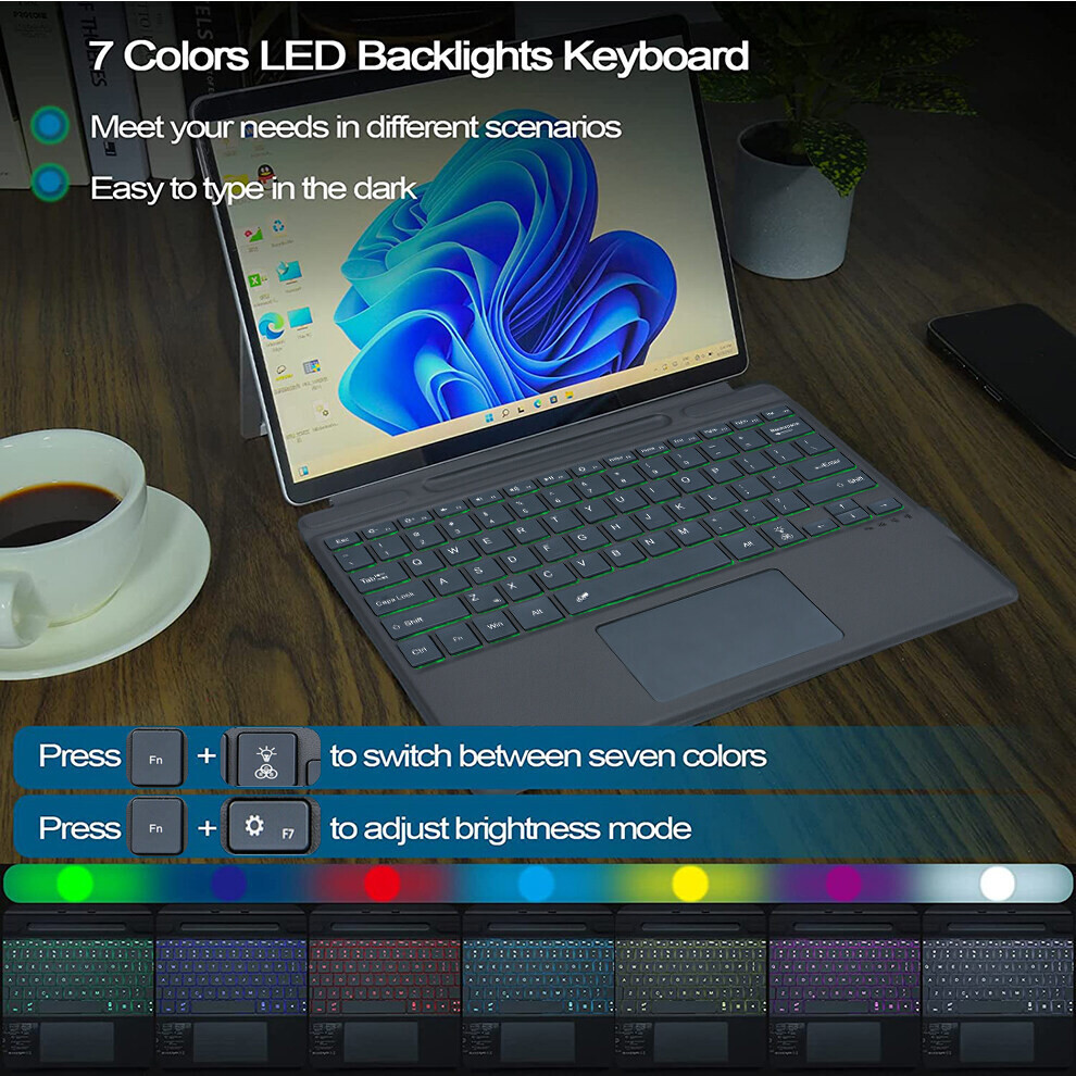Surface Pro 8 Keyboard Backlight Keyboard for Surface Pro 8/X/9 13 inch ...