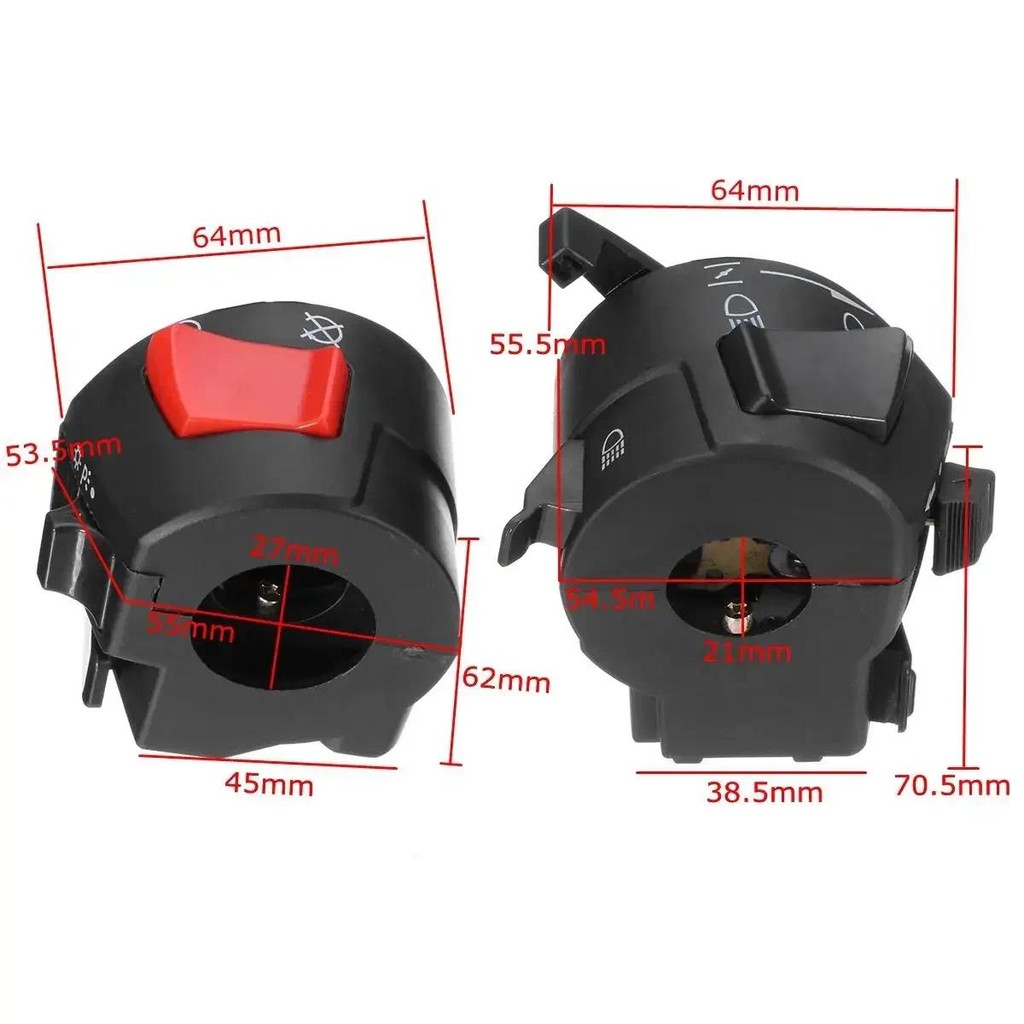 12V Motorcycle 7/8" Handlebar Control Switch Horn Turn Signal Headlight ...
