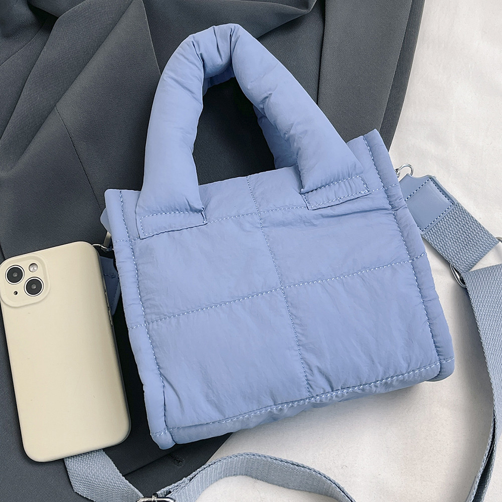Women Quilted Casual Tote Handbag Adjustable Strap Puffer Tote Chic ...