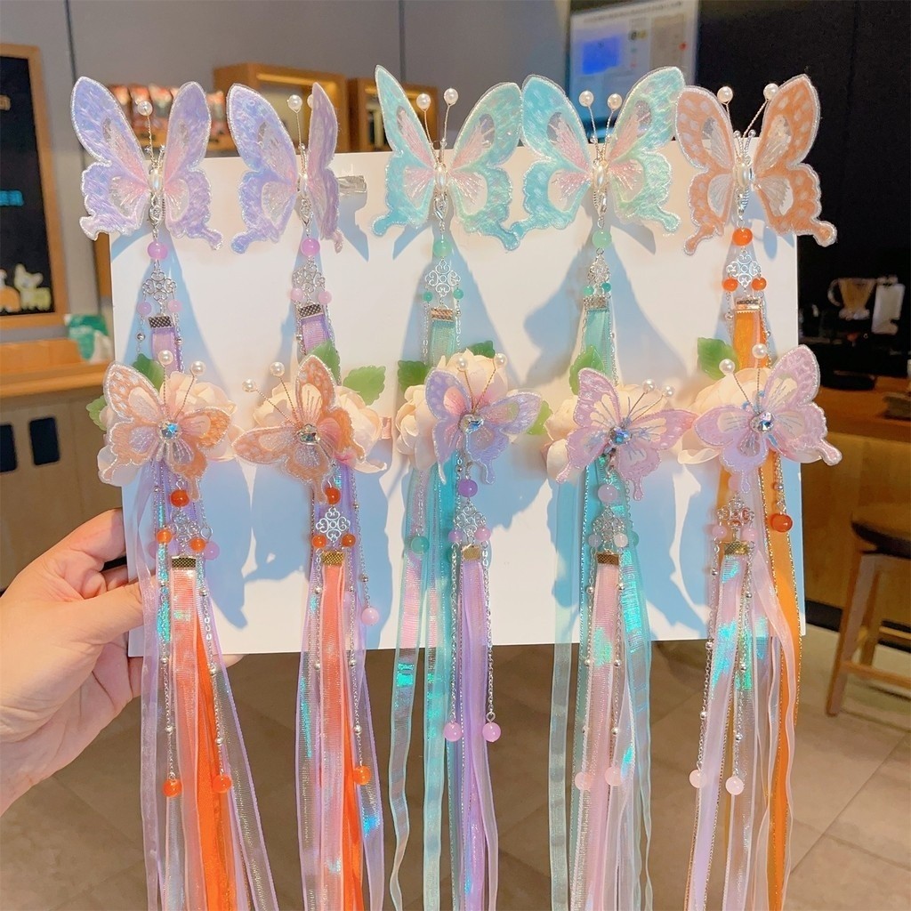 Gaya baru kanak-kanak Hanfu rama-rama klip rambut kanak-kanak gaya kuno ...