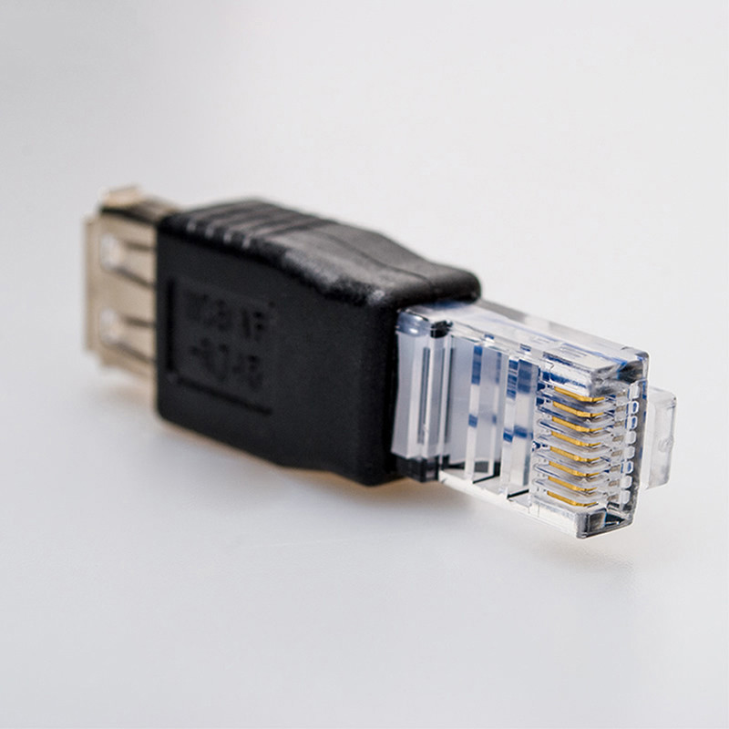 Rj45 Male To Usb Female Ethernet Adapter Connector Socket W/ Lan ...