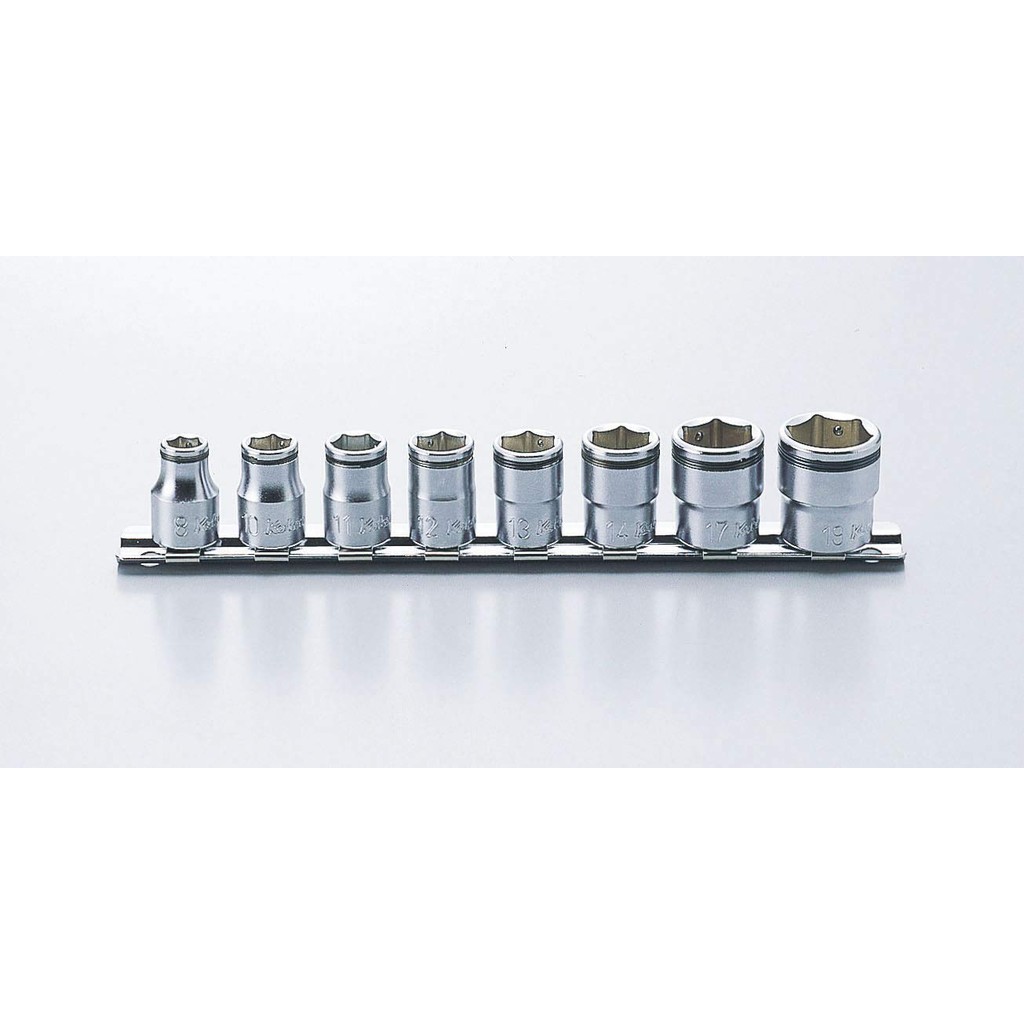 Koken Yamashita Kogyo Kenkyusho Koken 3/8(9.5mm)SQ. nut grip socket rail set, set of 8 RS3450M/8 ...