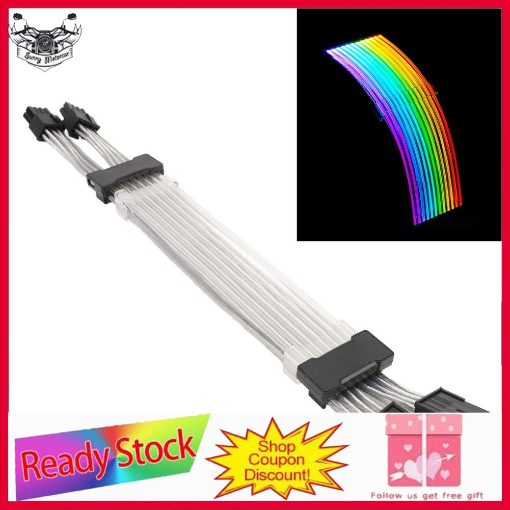 Sunnyhousess ARGB GPU Power Extension Cable Black RGB 2x8PIN 16 Million ...
