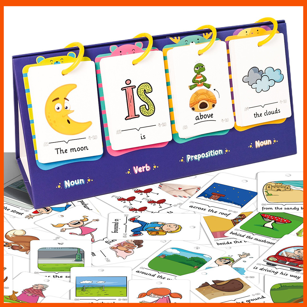 Montessori English Flash Card Set with Stand: Toddler Preschool Noun ...