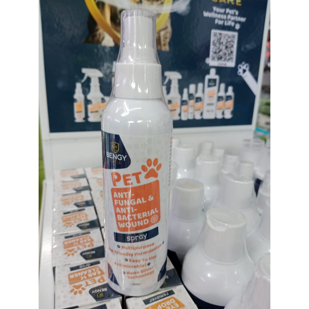 Bengy Care Pet Cat Dog Anti Fungal & Anti Bacterial Wound Spray 150ml ...