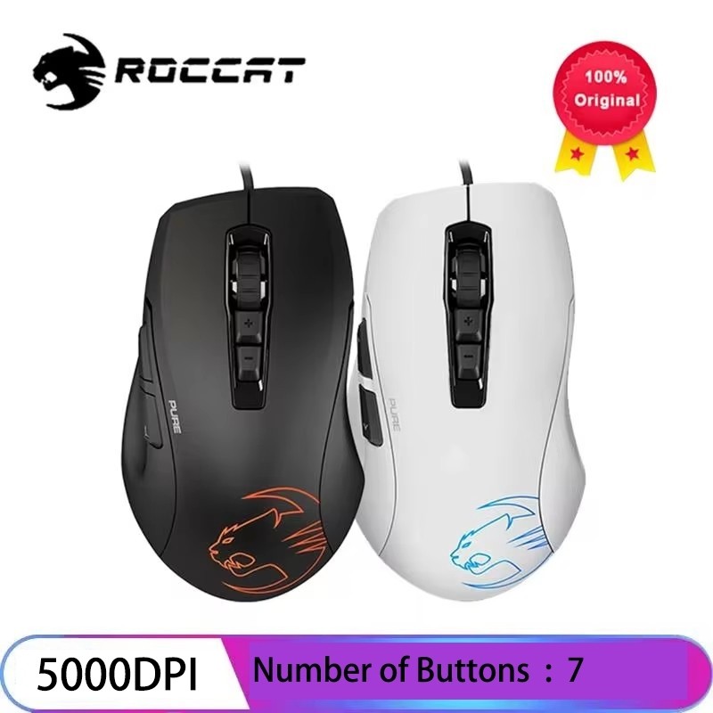 Roccat Kone PURE/SEL Owl Eye Gamer Mouse Wired Lightweight AntiWear ...
