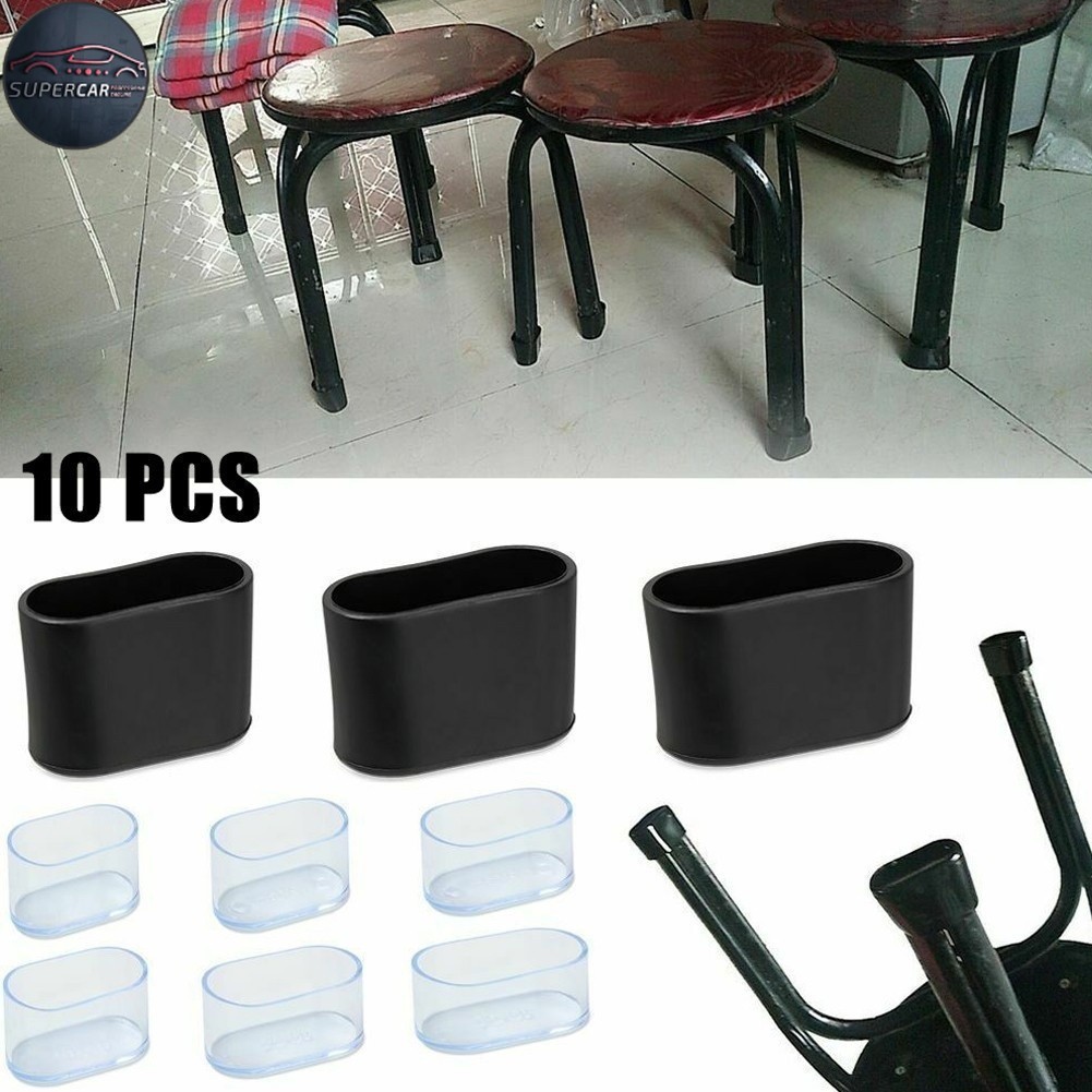 SC】10 X Rubber Chair Leg Cap Oval Covers Furniture Table Feet Floor ...