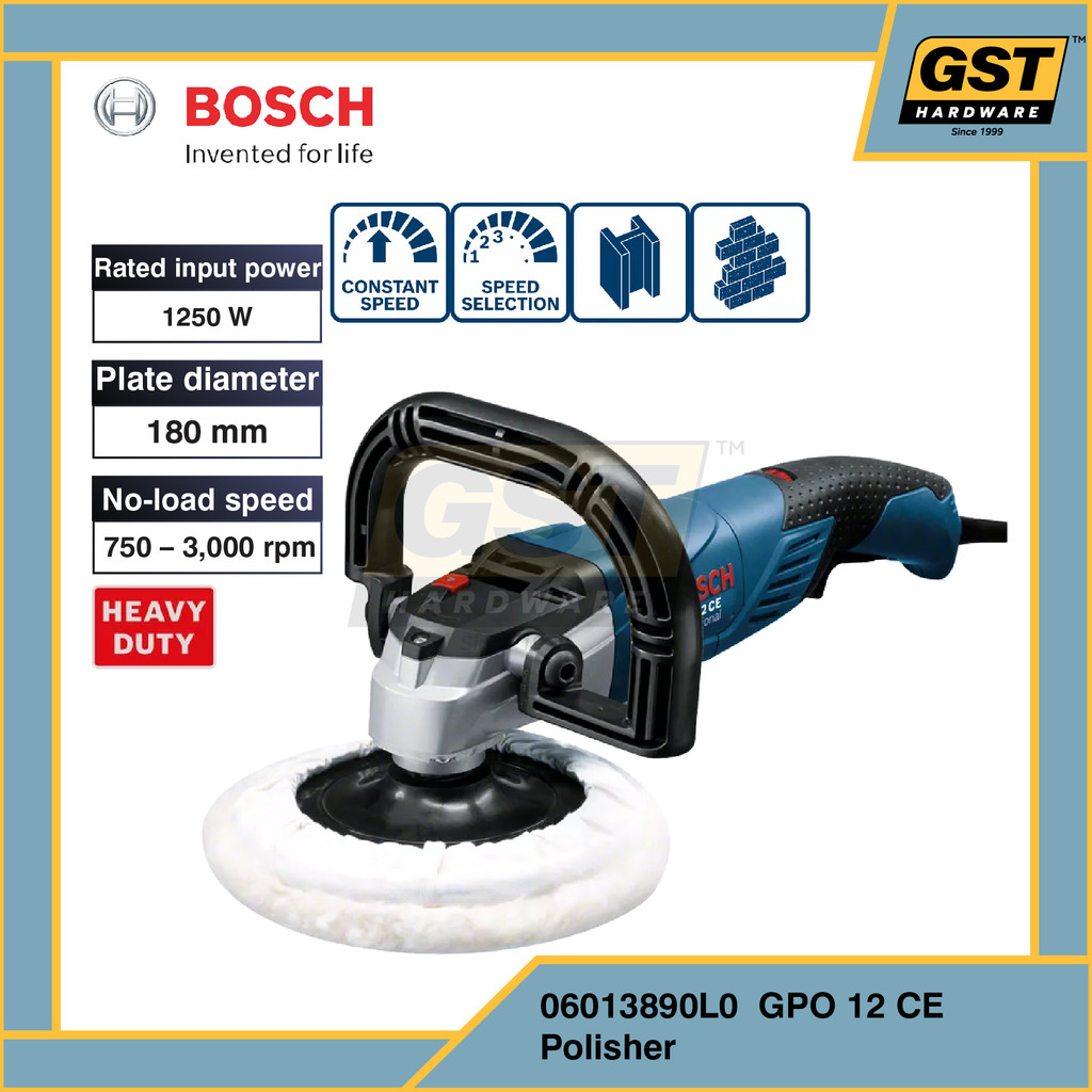 Bosch GPO12 CE Professional 1250W Polisher C/W Rubber Pad 06013890L0 ...