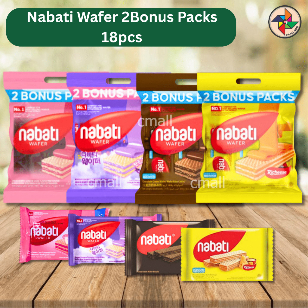 [CM] Nabati 360g Wafer Cream Biscuit Richeese / Richoco / Korean Goguma/ Strawberry 2 Bonus Pack ...