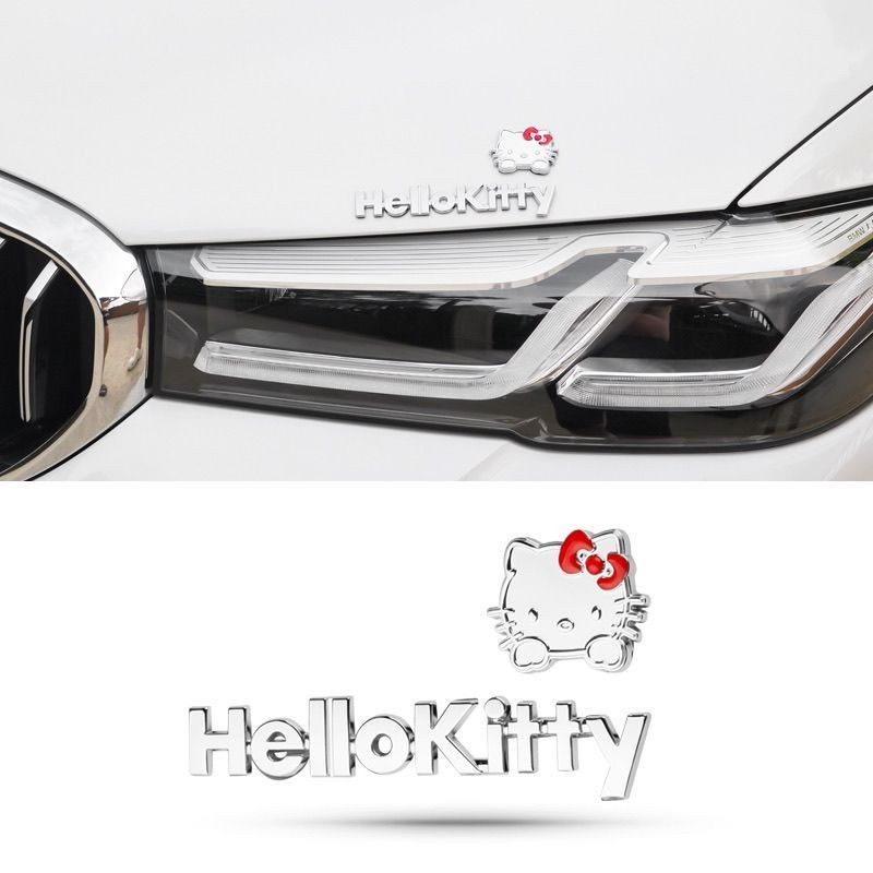 Metal HelloKitty3D Three-Dimensional Car Sticker Cute KT Cat Car ...