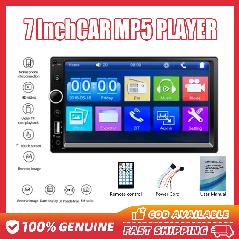 Universal 7 Inch Radio Kereta Mp5 Player Car Bluetooth Double Din ...