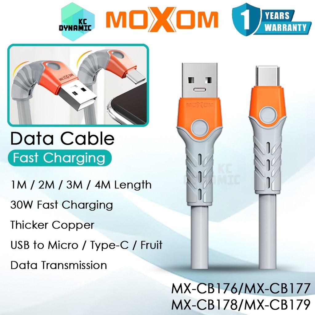 Moxom MX-CB176 Data Cable 30W Fast Charging Cable Moxom MX-CB177 Mobile ...