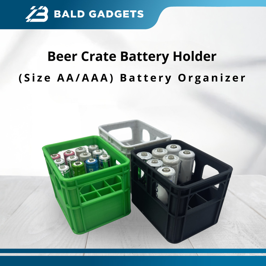 Beer Crate Battery Holder (Size AA/AAA) Battery Organizer Desk ...