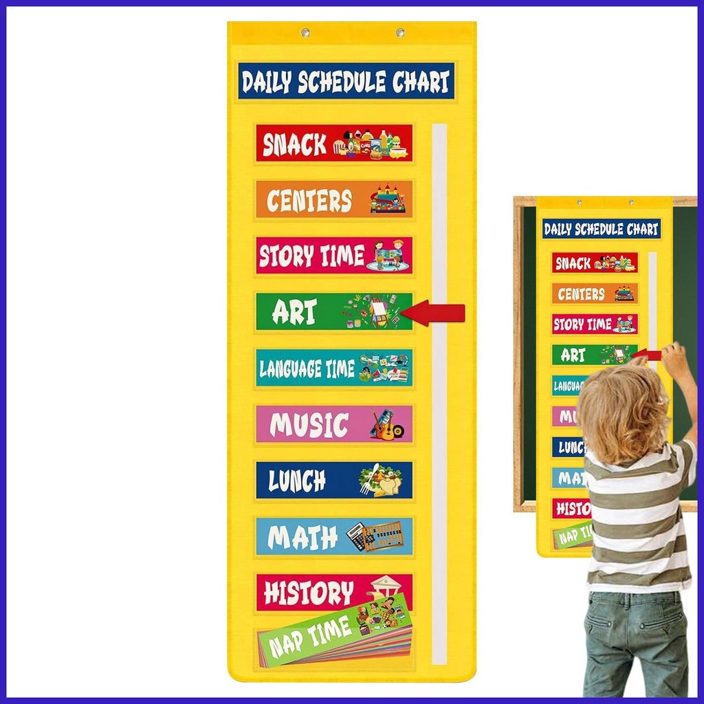 Daily Schedule Pocket Chart Visual Kids Daily Schedule Calendar Visual ...