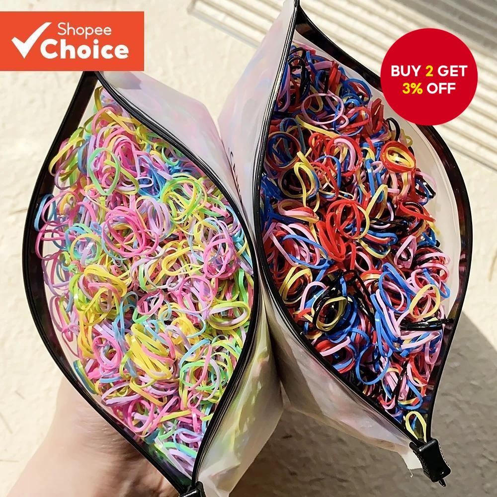 Colorful Hair Elastics Set Disposable Ponytail Bands For Girls Kids ...