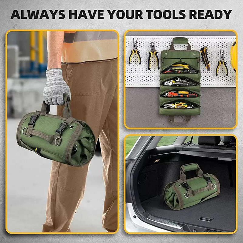 MN Tool Bag Roll Up, Heavy Duty Tool Organizer for Men Women, Portable ...